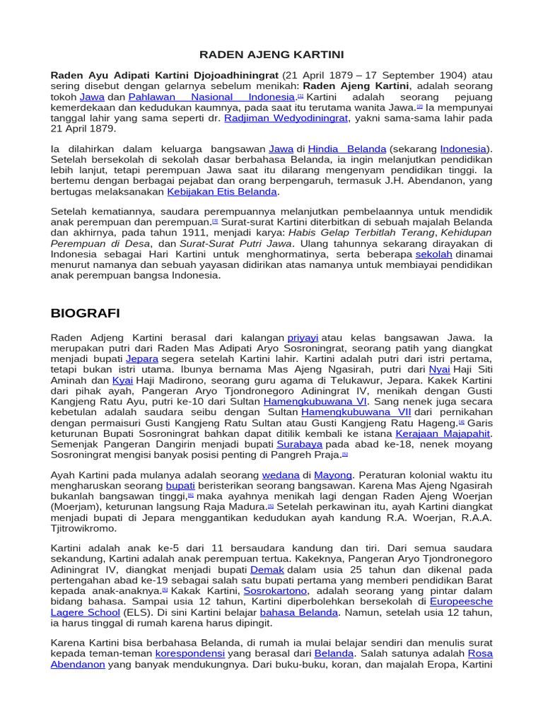 Raden Ajeng Kartini | PDF
