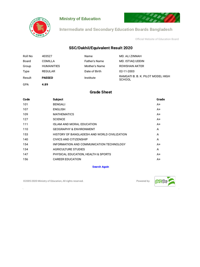 Intermediate and Secondary Education Boards Bangladesh | PDF
