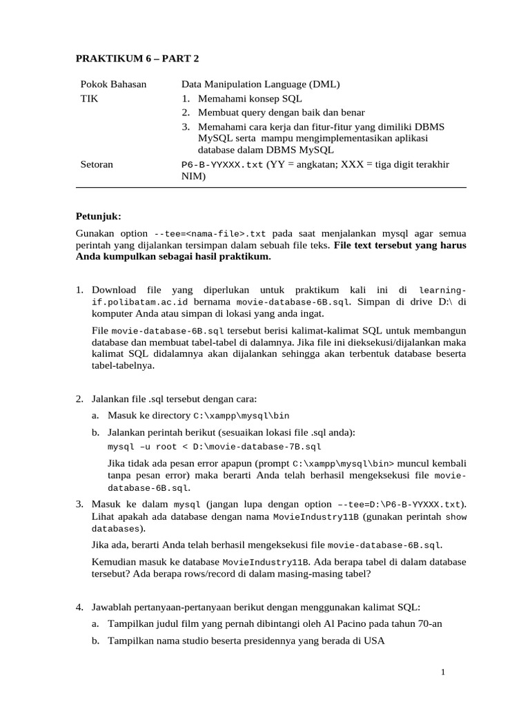 P6 - SQL DML Part2 | PDF
