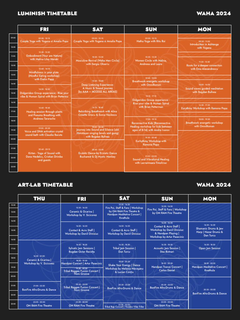 Luminish Art Lab Timetables | PDF