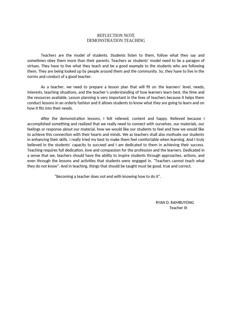 Reflection Note | PDF