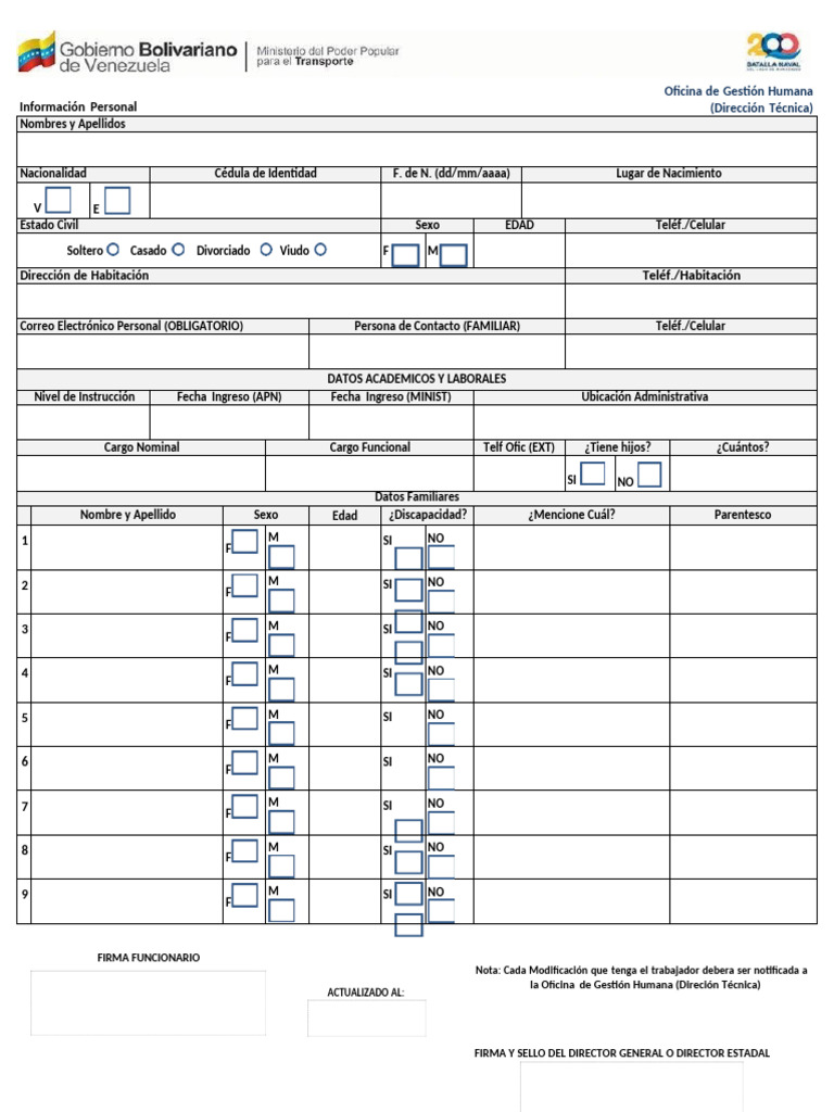 PLANILLA ACTUALIZACION DE DATOS-1-1 | PDF