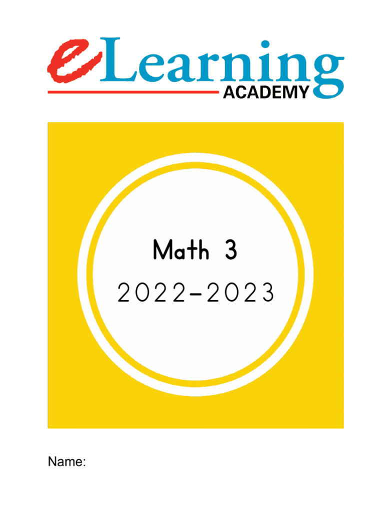Math 3 2022-2023 Workbook | PDF