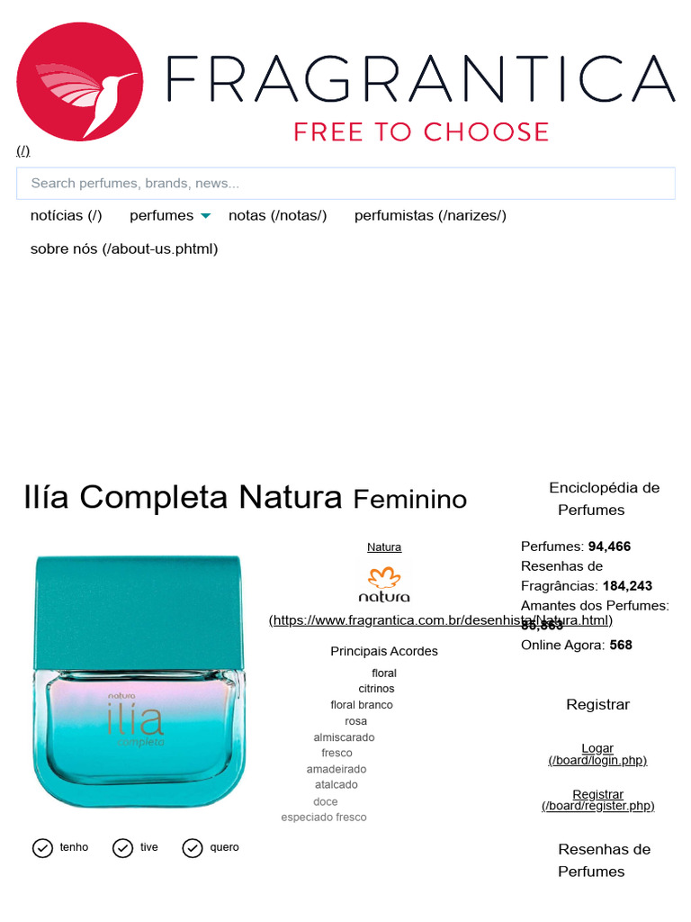 Ilía Completa Natura perfume - a novo fragrância Feminino 2023 | PDF