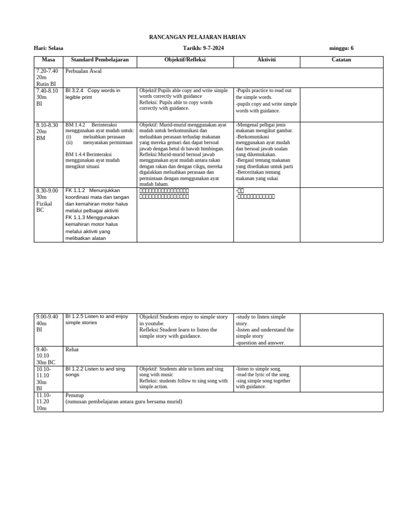 7.20-7.40 20m Rutin BI Perbualan Awal | PDF