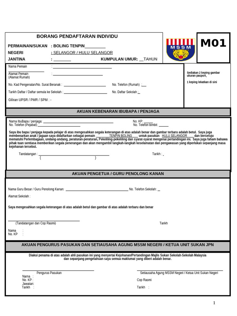Borang Mo1 New | PDF Borang Mo1 New | PDF