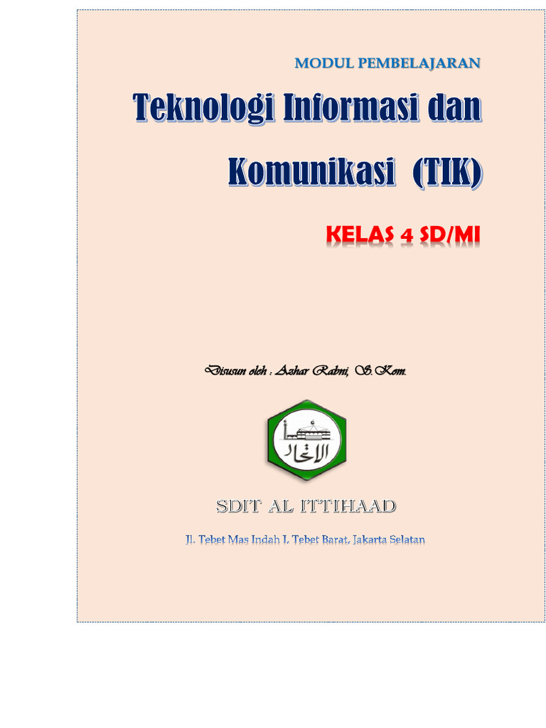 Modul Pembelajaran TIK Kelas 4 SD - MI | PDF