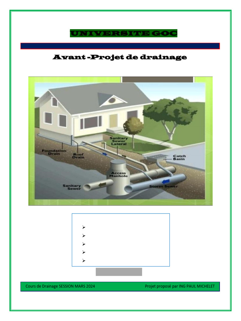 AVANT-PROJET Drainage 2024 SEMESTRE 8 | PDF