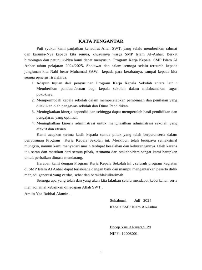 Kata Pengantar Rks 2024 | PDF