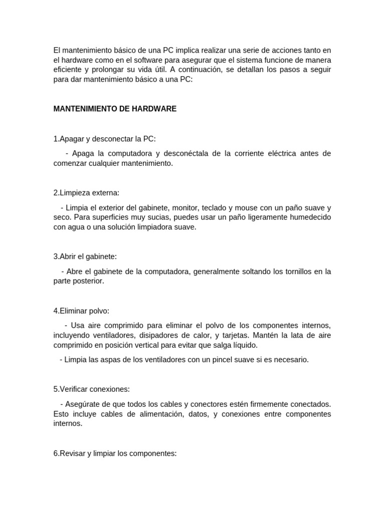 Mantenimiento de Hardware | PDF