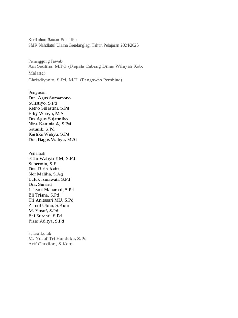 Daftar Isi Kosp | PDF