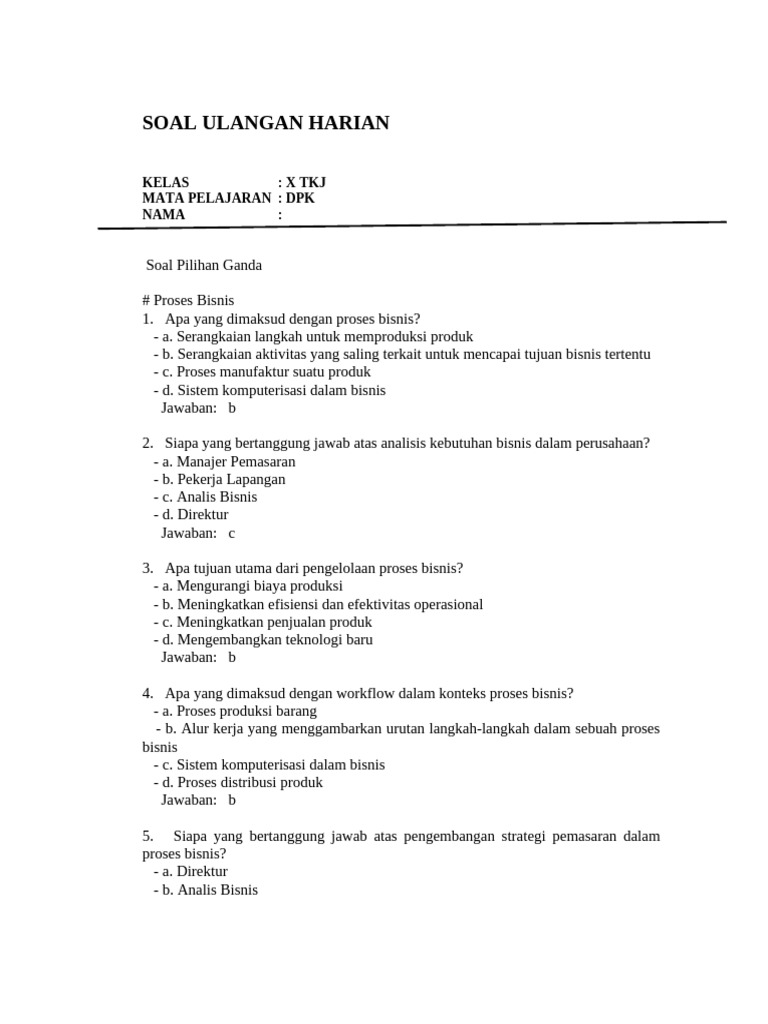 Kunci Jawaban X TKJ | PDF