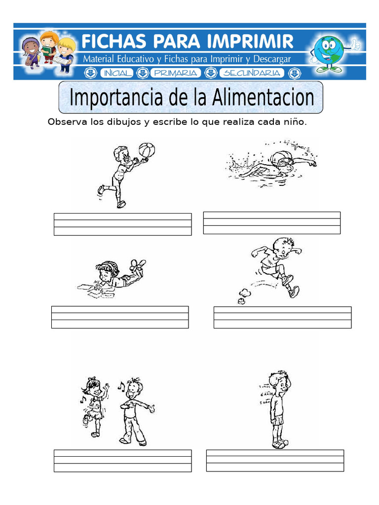 Importancia de La Alimentación Primero de Primaria | PDF