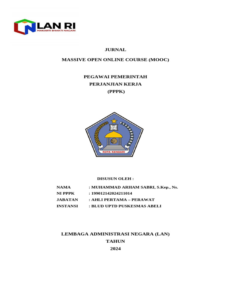 JURNAL MOOC PPPK 2024 (ARHAM) | PDF
