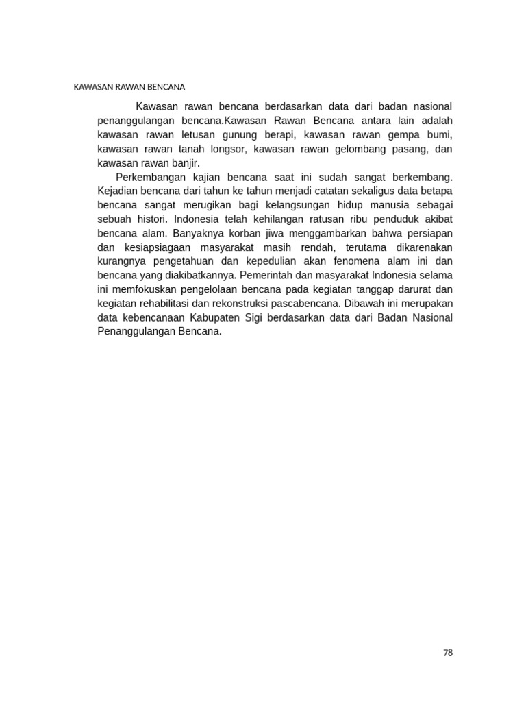 Kriteria Kawasan Rawan Bencana | PDF