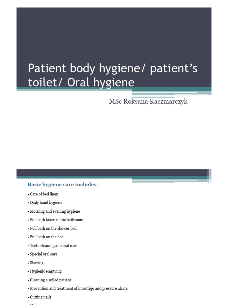Essential Patient Hygiene Practices | PDF | Oral Hygiene | Self-Improvement