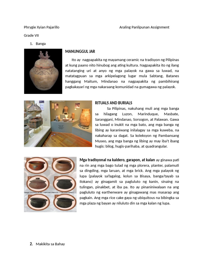 Assign Ap Old Things Tagalog Version-Pen | PDF