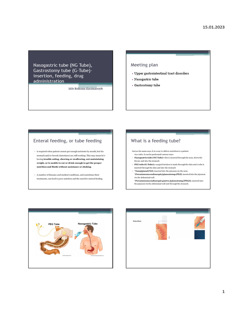 Meeting 9 NG Tube, G Tube | PDF | Medicine | Gastroenterology