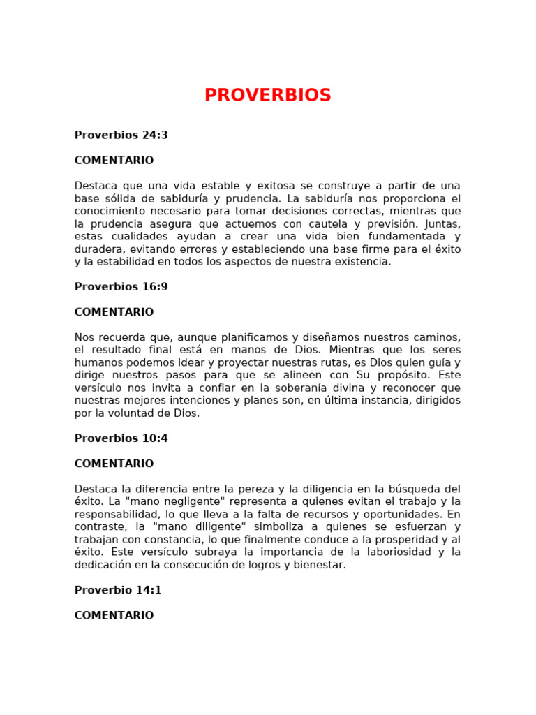 PROVERBIOS | PDF