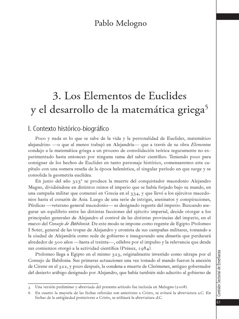 Los Elementos de Euclides y El Desarroll | PDF