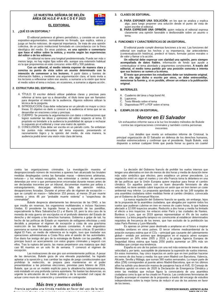 GUÍA PARA ELABORAR UN EDITORIAL | PDF