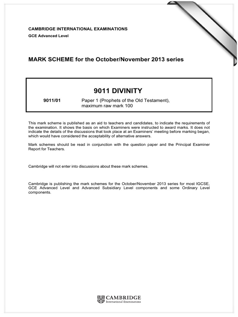 Divinity Paper Questions With Answers 2013-9011 | PDF