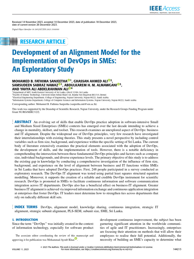 DevOps Alignment Model for SMEs | PDF | Agile Software Development ...