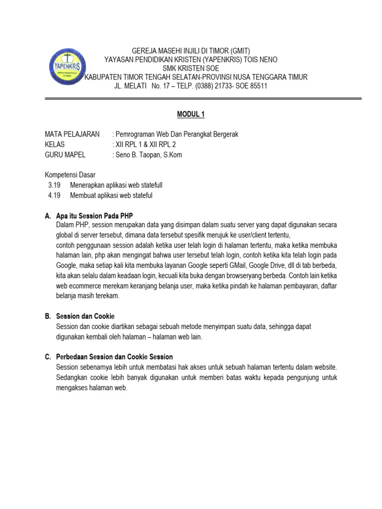 Pemrograman Web Materi 27-08-22 | PDF