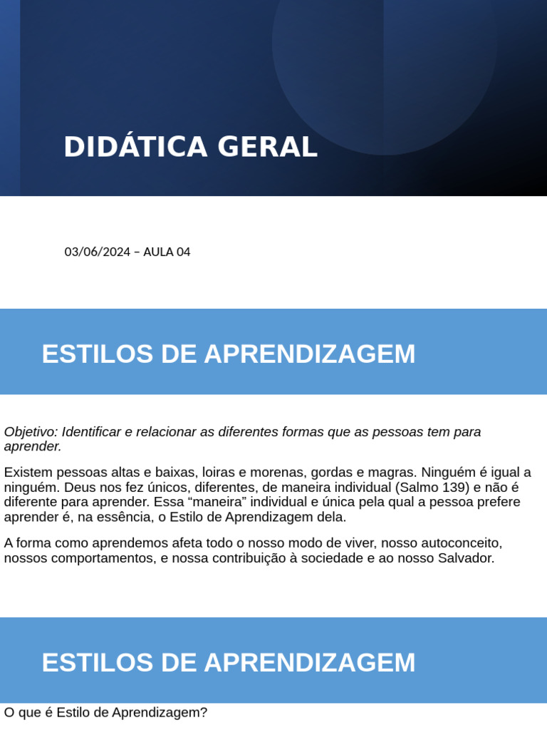 Aula 04 Didática Geral | PDF