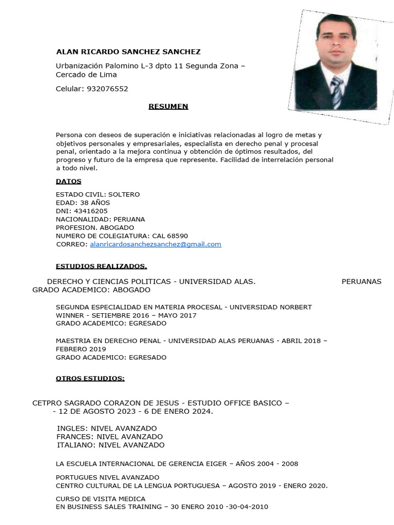 CV Alan Ricardo Sánchez Sánchez6 | PDF