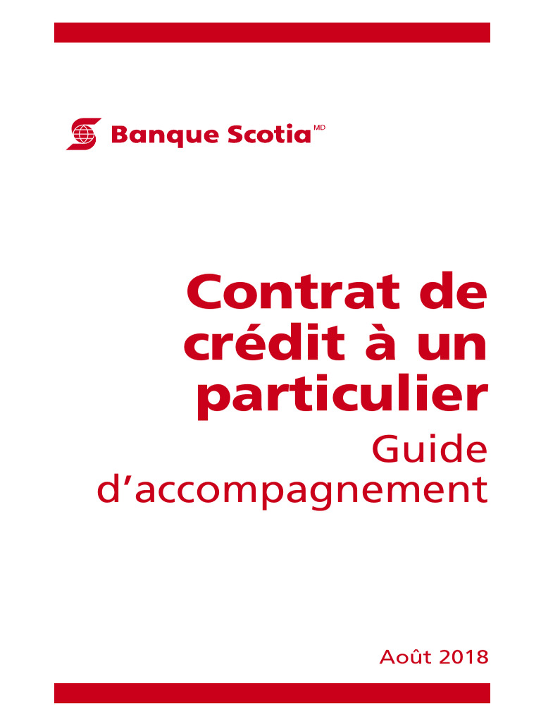 Contrat de Crédit À Un Particulier - Guide D'accompagnement | PDF