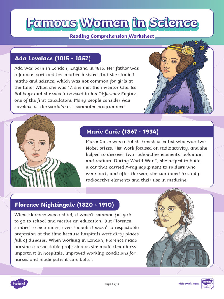 Famous Women in Science | PDF