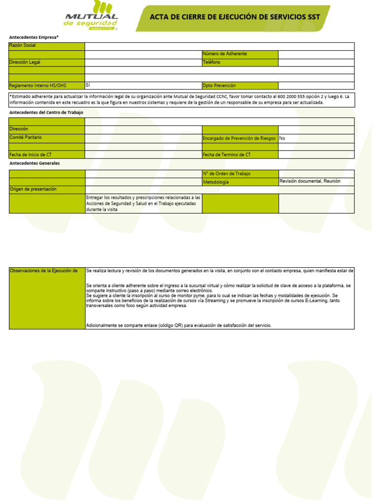 Acta de Cierre | PDF