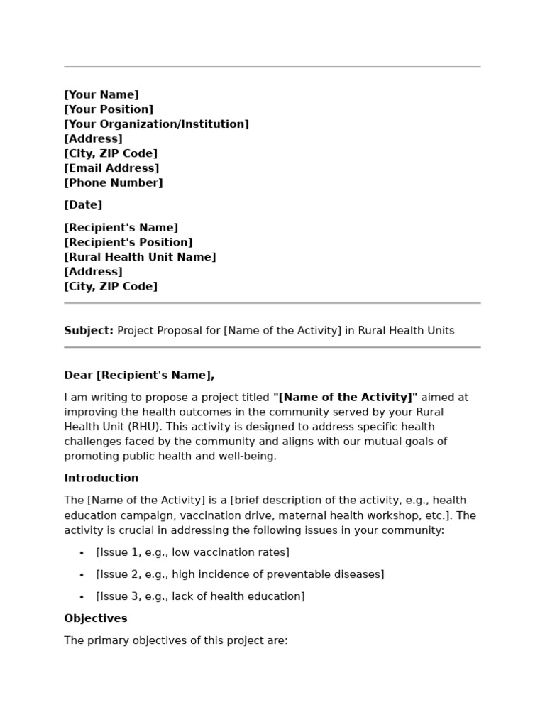 Project Proposal RHU | PDF