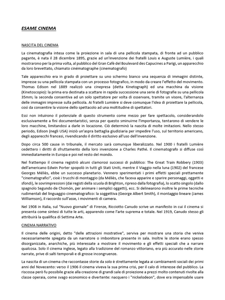 Esame Cinema | PDF