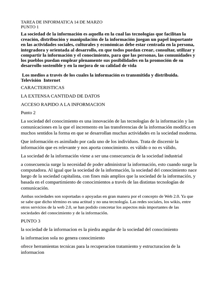 Tarea Informatica | PDF