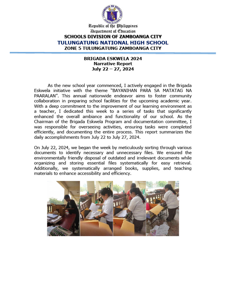 BE 2024 Narrative Report | PDF