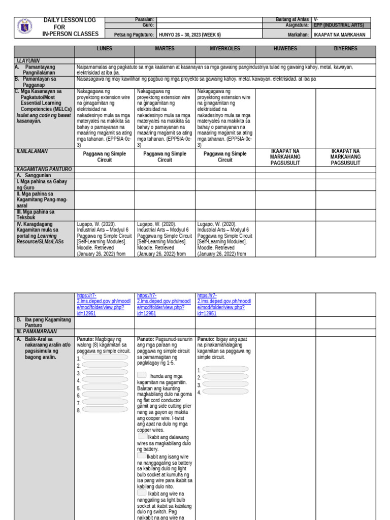 G5-Q4W9DLL-EPP-IA-MELCs | PDF