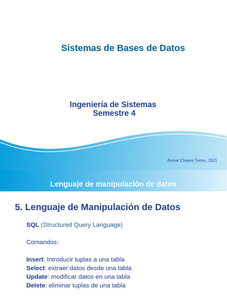 SQL - Lenguaje Manipulacion Datos | PDF | SQL | Ciencias de la Información