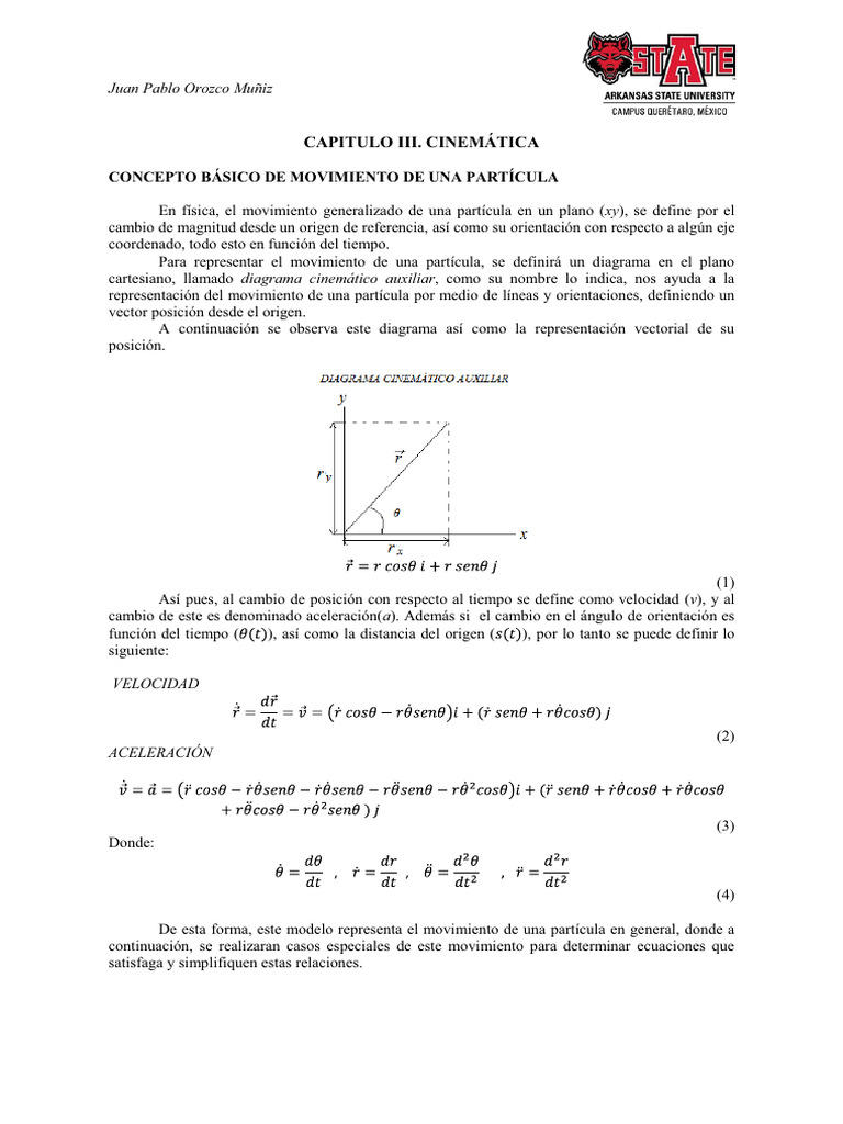 Topic 1. Kinematics - Basics Draft Spanish | PDF