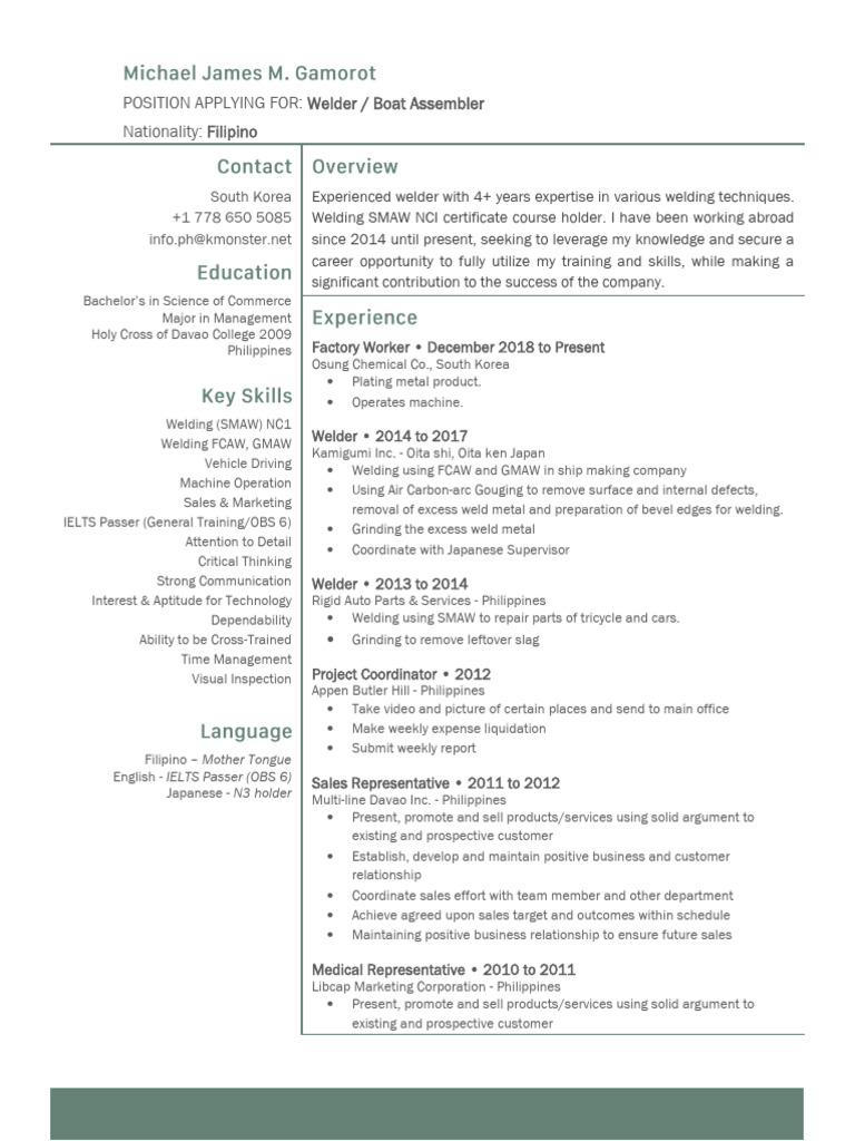 Resume For Canada | PDF