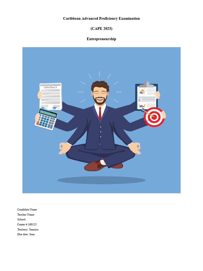 Sample Unit 1 IA Entrepreneurship Unit 1 | PDF | Non Communicable Disease | Entrepreneurship