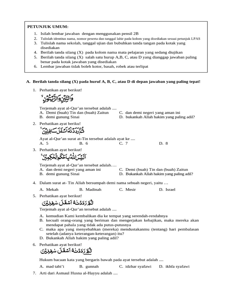 Soal Pas Pai Kelas 5 2022-2023 | PDF