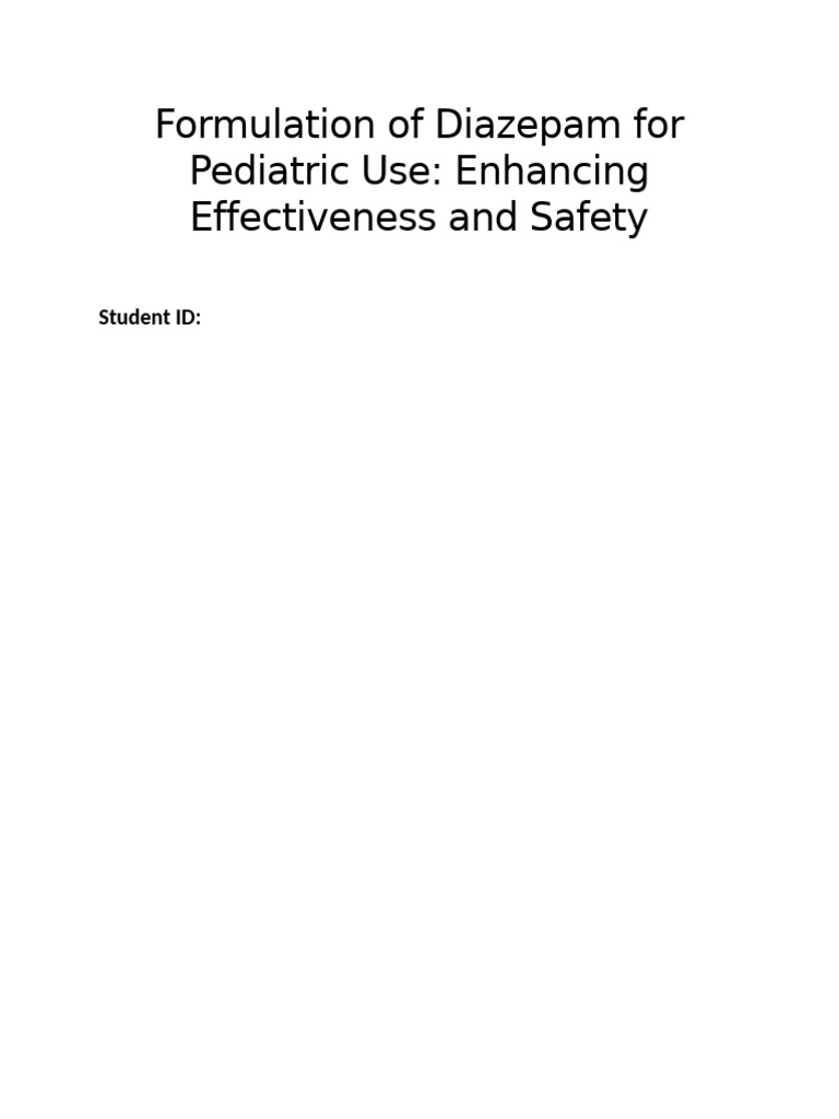 Pediatric Diazepam Formulation Insights | PDF | Tablet (Pharmacy ...