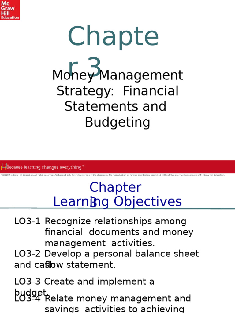Ch03 - Money Management Strategy - Financial Planning and Budgeting | PDF
