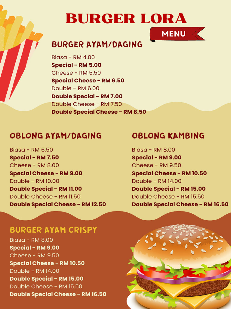 Black Burger Lunch Menu | PDF