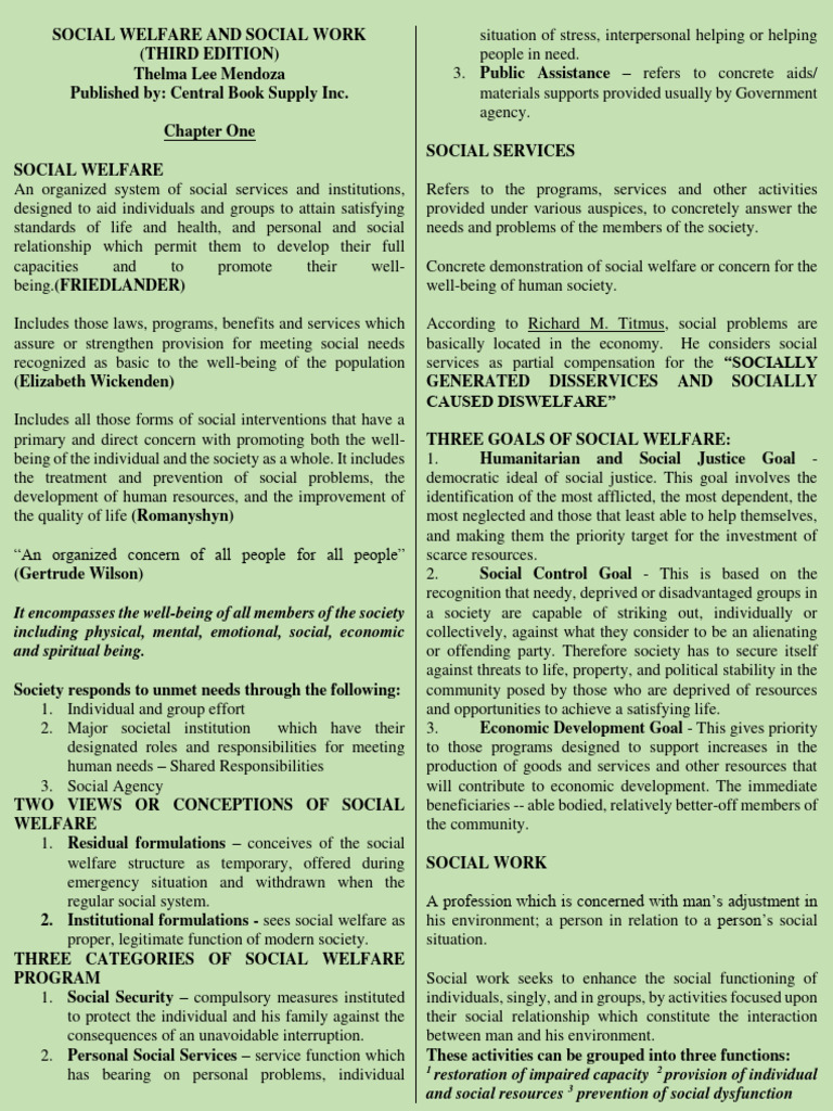 Social Welfare and Social Work Overview | PDF | Social Work | Politics