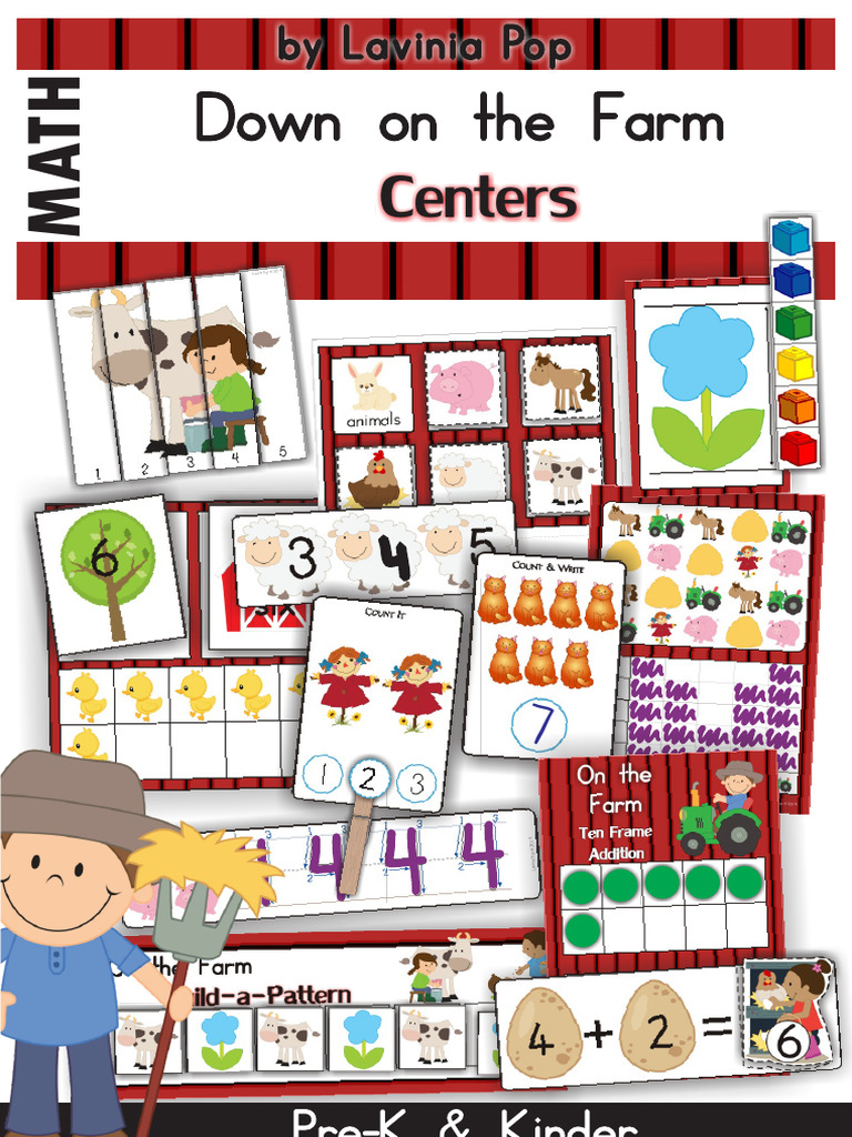 089 - Farm Math Centers For Kindergarten | PDF
