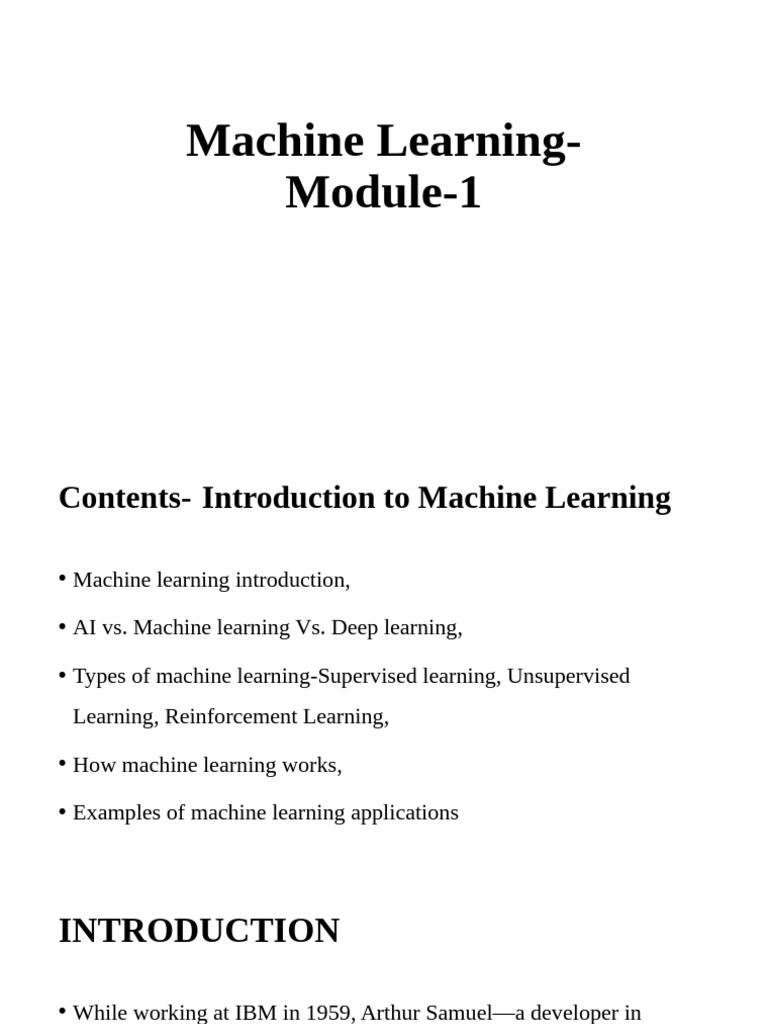 ML - Module-1 | PDF