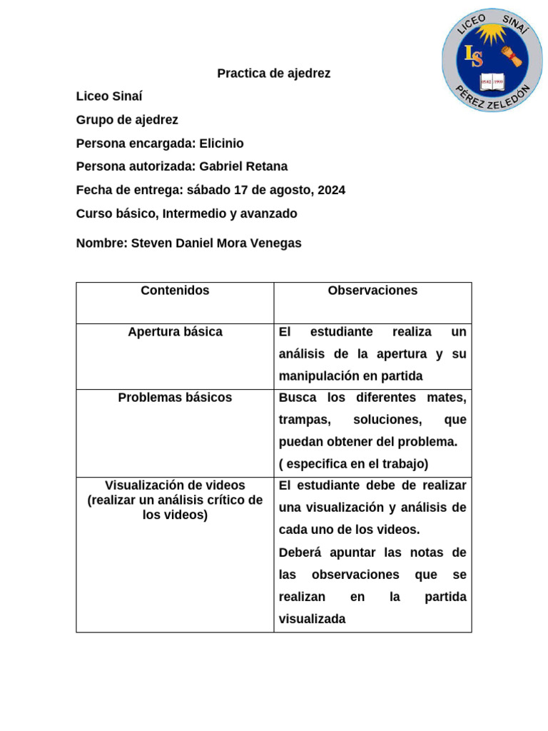 Practica de Ajedrez | PDF